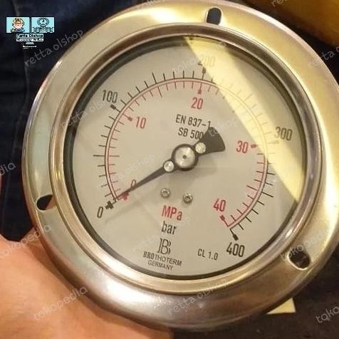 Jual MANOMETER PRESSURE GAUGE SB 500 4 INCH LOWER BACK MOUNTING 400 BAR ...