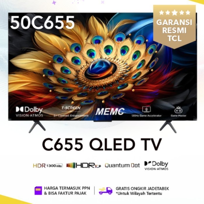 Jual TCL 50C655 C655 Qled Pro Smart Android Google TV 50" Inch 4K UHD ...
