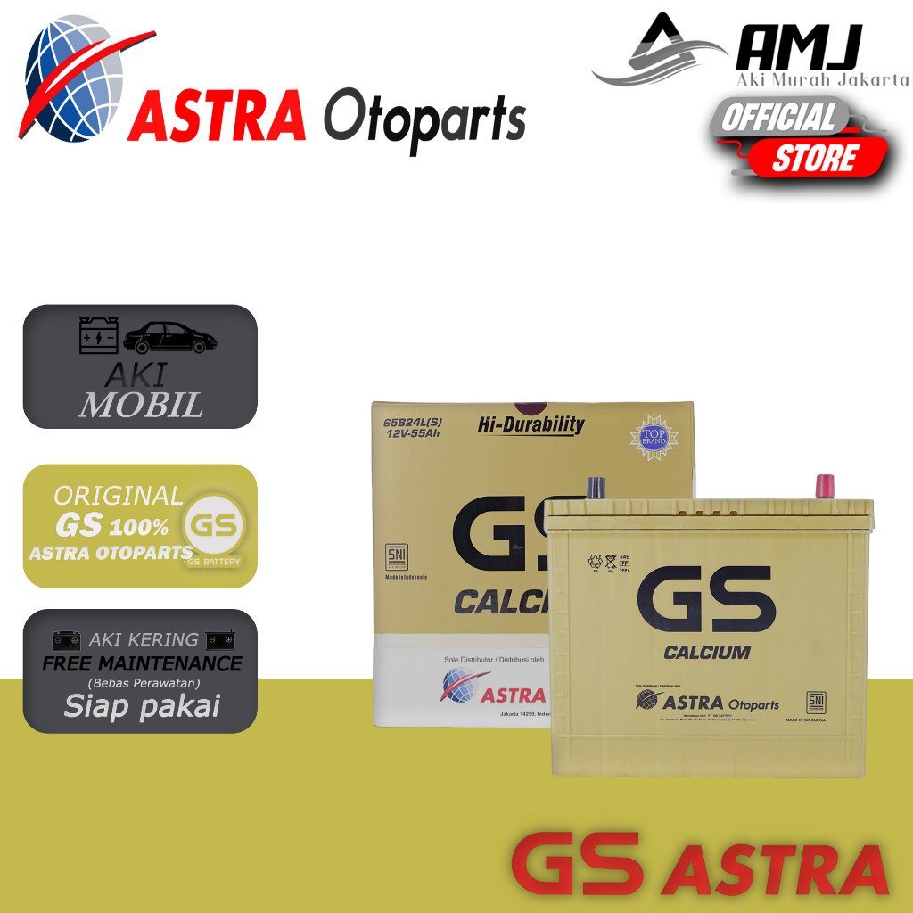 Jual Gs Calcium Astra Aki Kering Honda Hrv 65B24LS / NS60LS - 55Ah | Shopee Indonesia