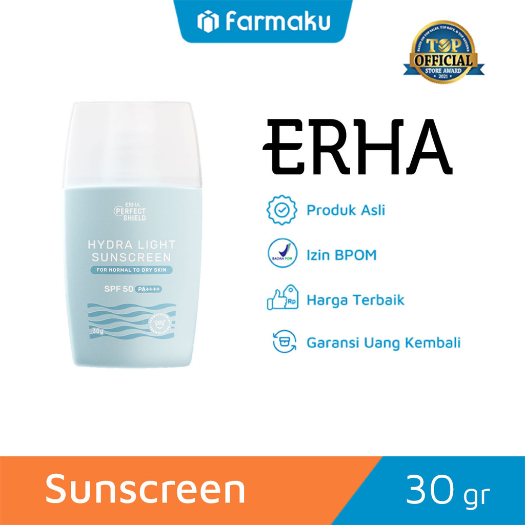 Jual Erha Perfect Shield Hydra Light Sunscreen SPF50/PA++++ 30 gr - Tabir Surya untuk Kulit ...