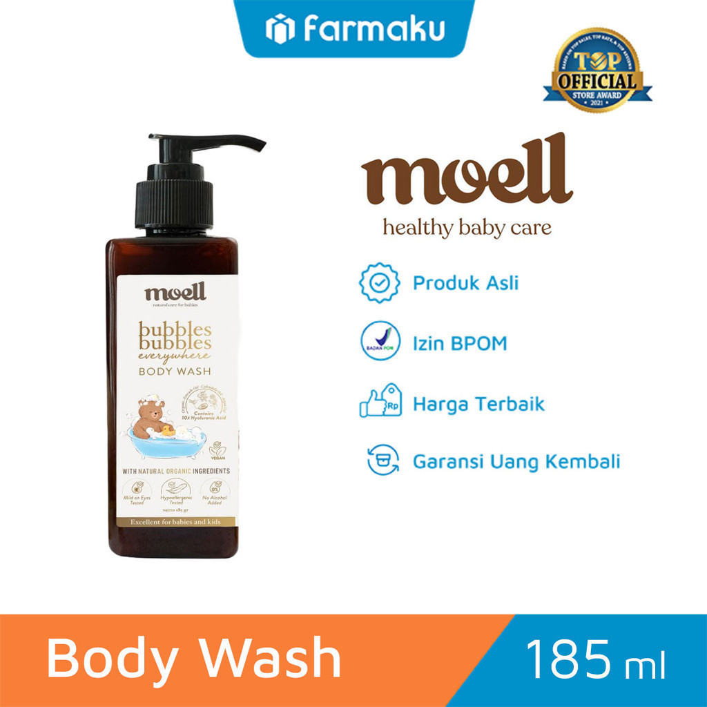 Jual Moell Bubbles Everywhere Body Wash 185 ml - Sabun Bayi - (Variasi ...