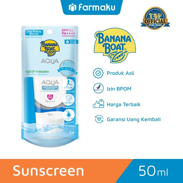 Jual Banana Boat Simply Protect Aqua Long Wearing Moisture Sunscreen Lotion SPF50+ 50 Ml ...