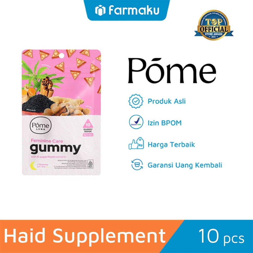 Jual Pome LVNA Feminine Care Gummy 1 Sachet 40 gr Isi 10 Butir ...