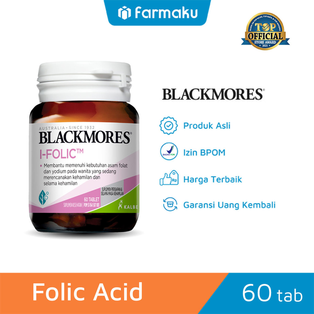 Jual Blackmores I-Folic Isi 60 Tablet - Suplemen Asam Folat untuk Ibu Hamil | Shopee Indonesia