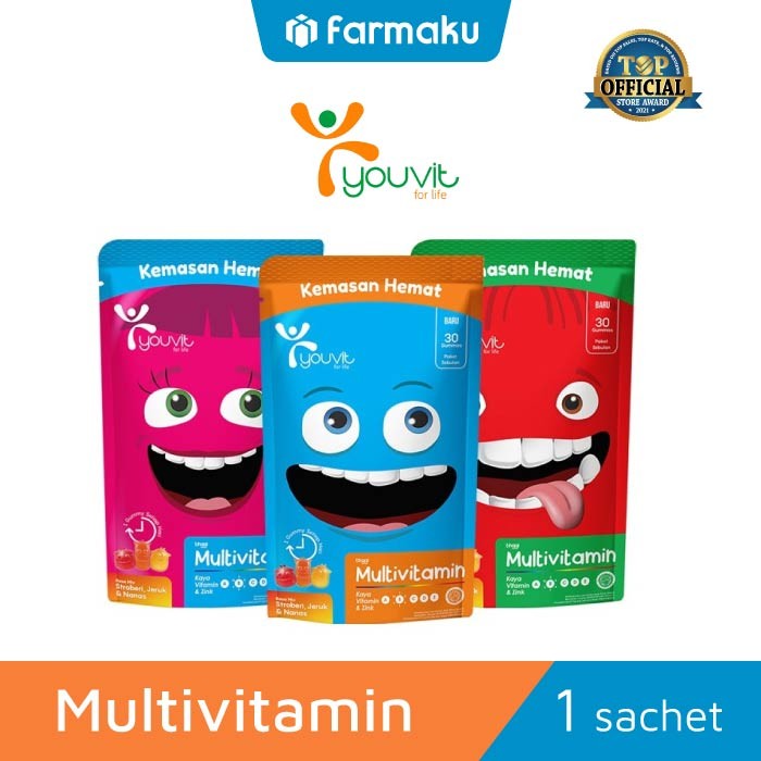 Jual Youvit Gummy Multivitamin Anak 30 Day Sachet - (Variasi) | Shopee Indonesia