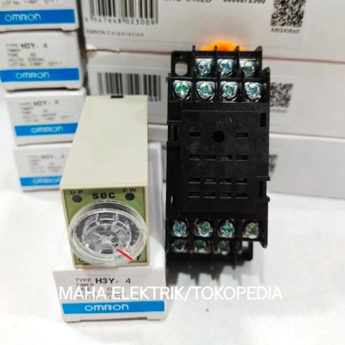 Jual TIMER OMRON ORIGINAL H3Y4 220VAC 30MENIT 14KAKI SET SOCKET/TIMER OMRON H3Y 4 2807T | Shopee ...