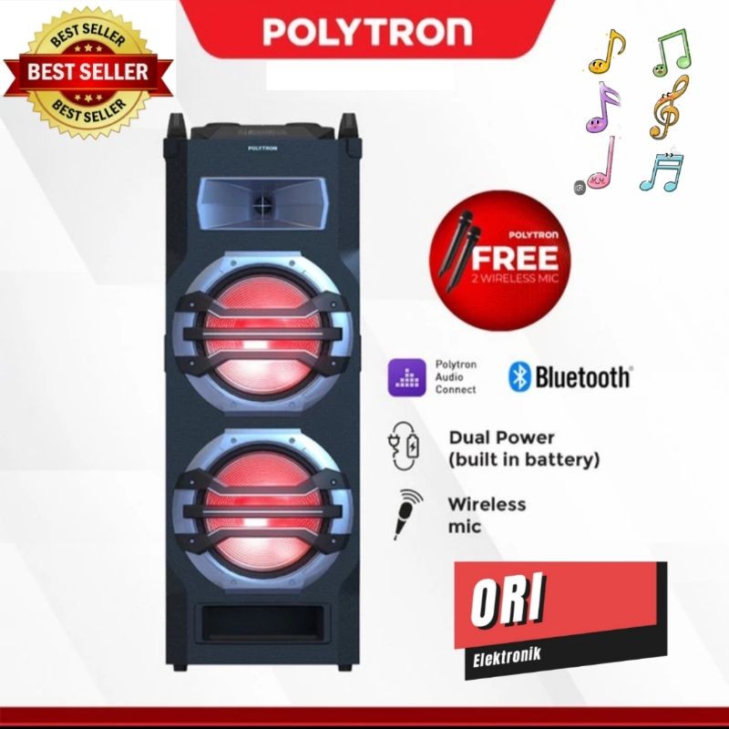 Jual POLYTRON SPEAKER PORTABLE 12" PTS 12KF25 | Shopee Indonesia
