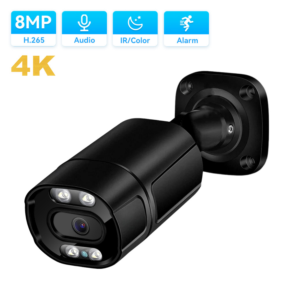 Jual Hamrol 8MP 4K Warna Penglihatan Malam Hitam POE IP Kamera 5MP/4MP ...