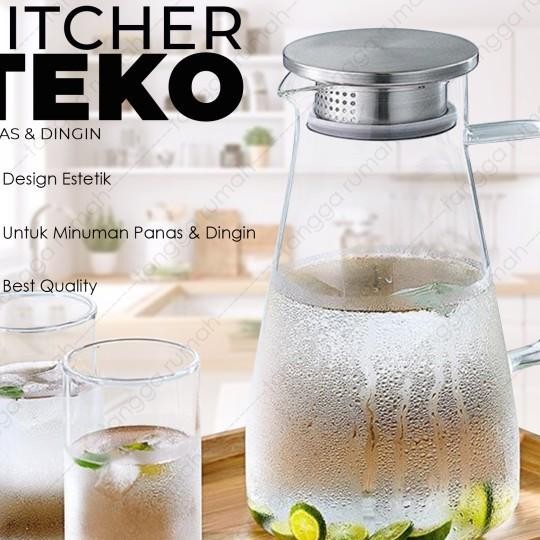 Jual Teko Pitcher Numan Teh Kopi Air Panas Dingin Kaca Bening 2 Liter ...