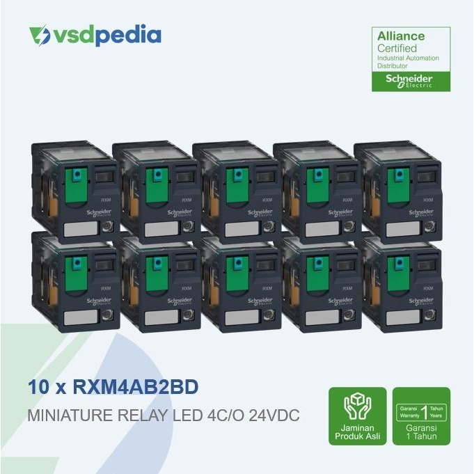 Jual SCHNEIDER MINIATURE RELAY LED 4C/O 24VDC RXM4AB2BD x 10 | Shopee Indonesia