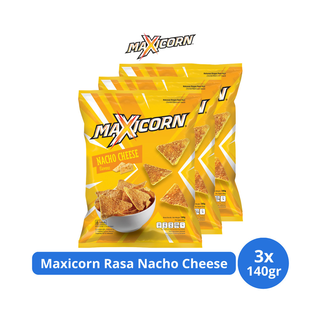 Jual Maxicorn Rasa Nacho Cheese 140gr x 3 pcs | Shopee Indonesia