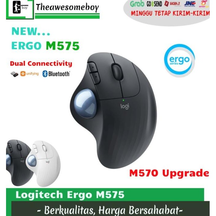 Jual Logitech Ergo M575 Wireless Dual Mode Bluetooth Trackball M570 ...