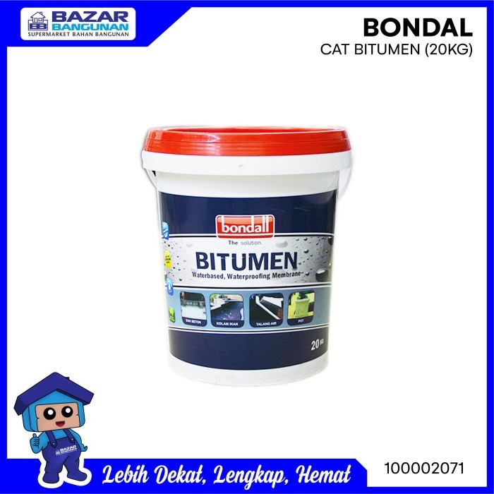 Jual CAT PELAPIS BONDALL BITUMEN WATERPROOFING WATERBASED ANTI BOCOR 20 ...