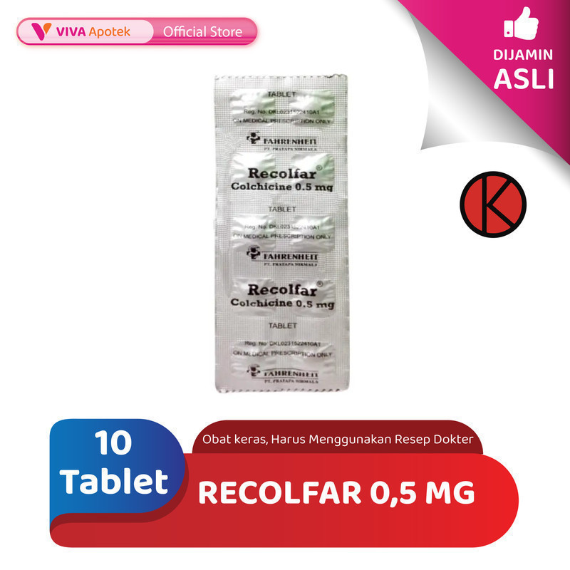 Jual Recolfar 0,5 mg / Colchicine / Asam Urat / Gout (10 Tablet ...