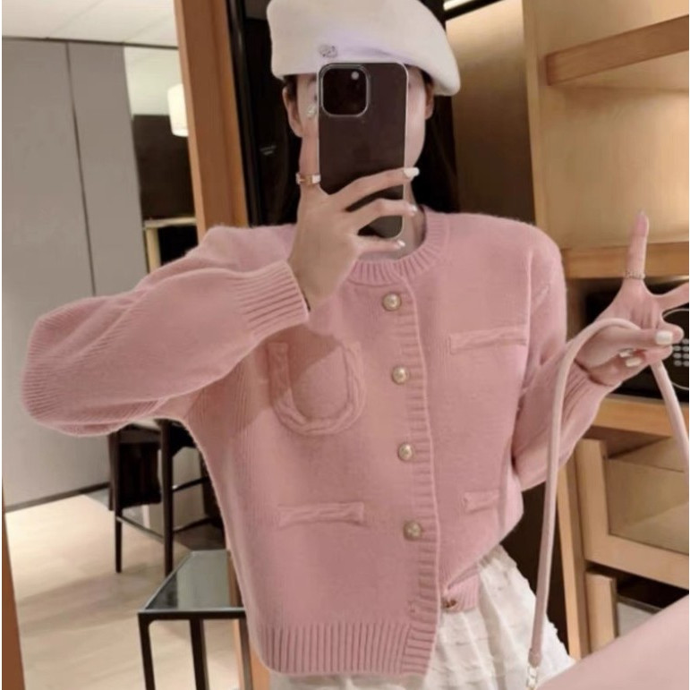 Jual ABEATONE Cardigan rajutan lembut warna solid Sweater rajut wanita ...