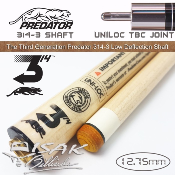 Jual PREDATOR 314-3 TBC SHAFT - UNILOC LOW DEFLECTION BILLIARD STICK BILIAR | Shopee Indonesia
