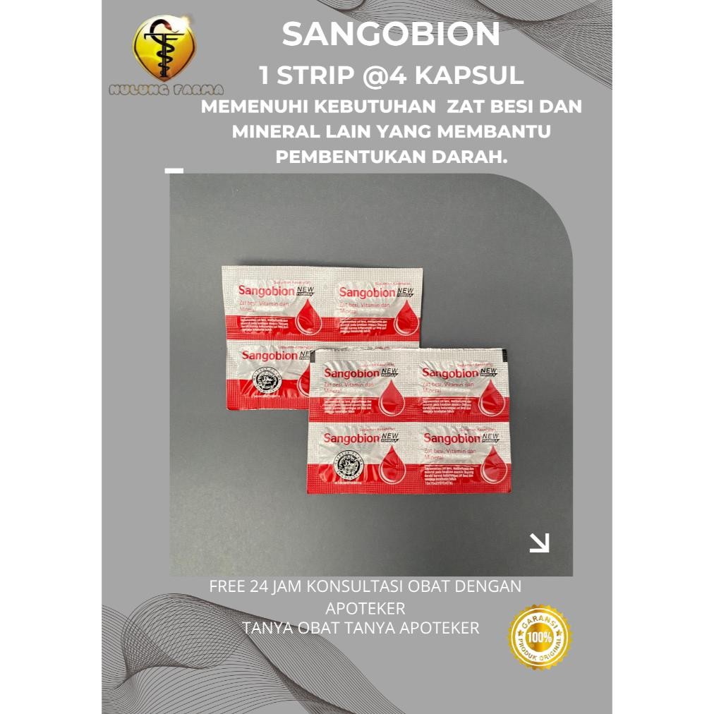 Jual SANGOBION KAPSUL 1 STRIP ISI 4 KAPSUL,SUPLEMENT PENAMBAH DARAH | Shopee Indonesia