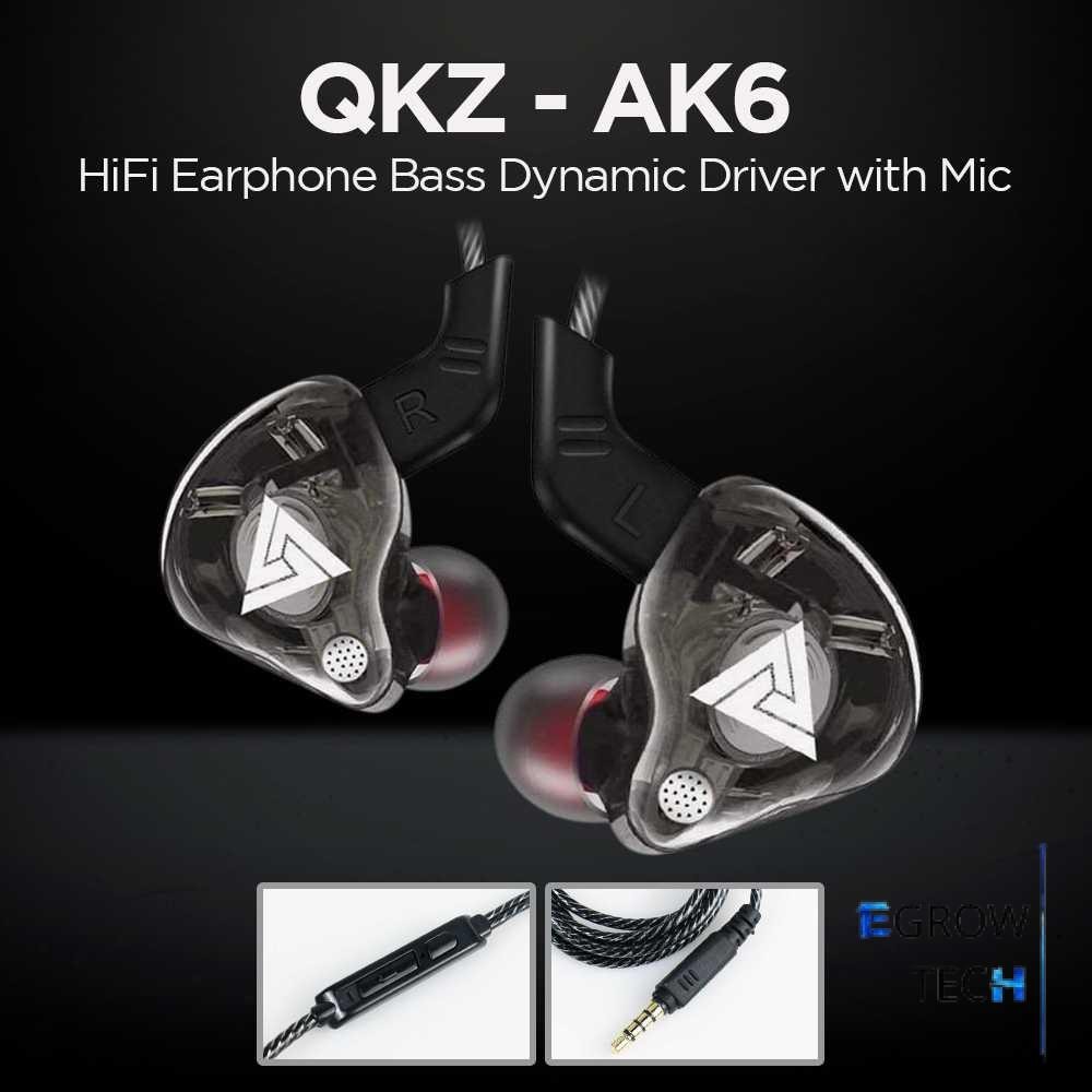 Jual EGROW QKZ HiFi Earphone Bass Dynamic Driver with Mic - QKZ-AK6 QKZ-AK6 - PRO | Shopee Indonesia