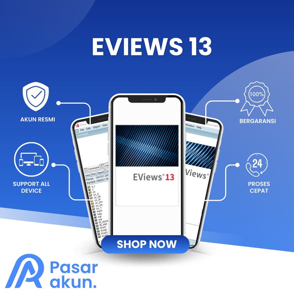 Jual Aplikasi penelitian Eviews 13 Full Version - Windows Analisis Data Statistik Metode ...