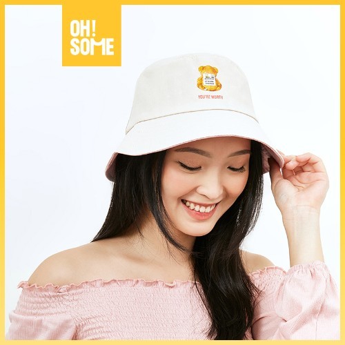 Jual OHSOME - Ohgo! beruang putih Topi Bucket Hat Fashion Korean Style ...