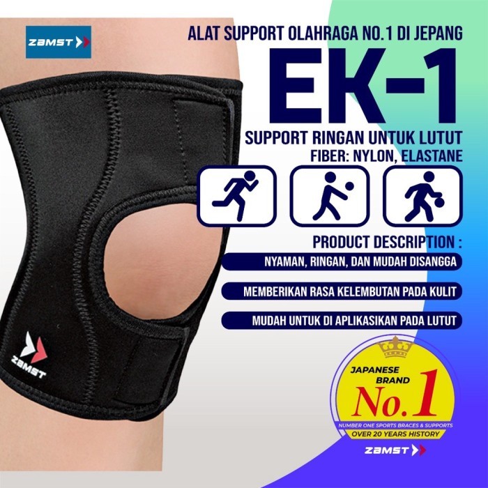 Jual Knee Support Knee Brace Deker Lutut Open Patella Zamst EK-1 Original | Shopee Indonesia