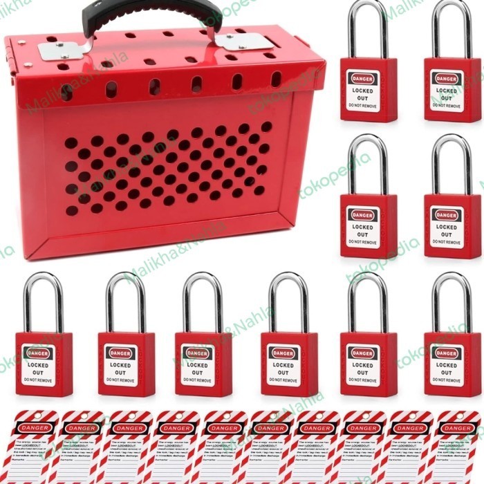 Jual ------] Lockout Tagout Lock Box Loto Box Kit Safety Padlock Box ...