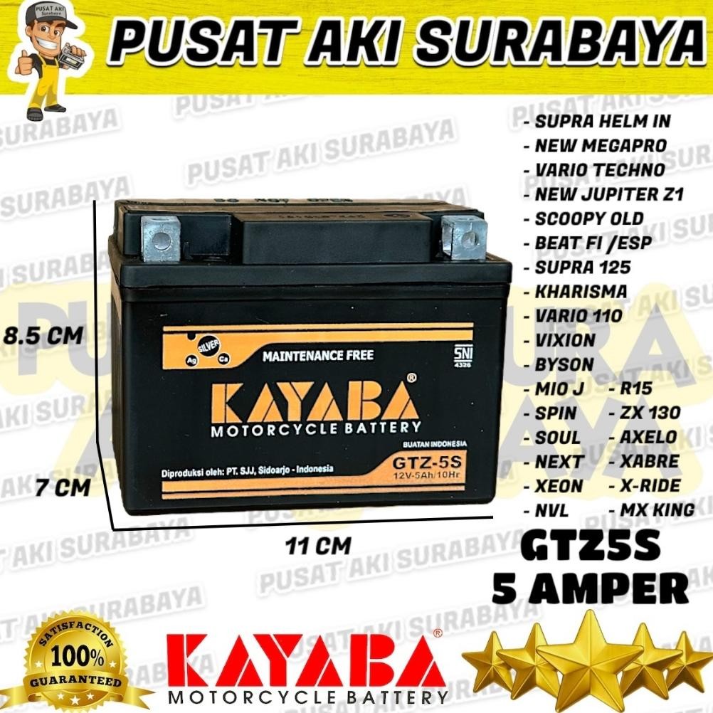 Jual dg-4 JAMINAN ORIGINAL ACCU KAYABA GTZ5S MF 5 AMPER AKI KERING YAMAHA MIO J FINO BEAT STREET ...
