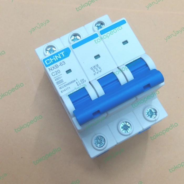 Jual MCB CHNT 3POLE 6.10.16.25.32.40A 6KA/MCB CHNT NXB-63 3POLE ...