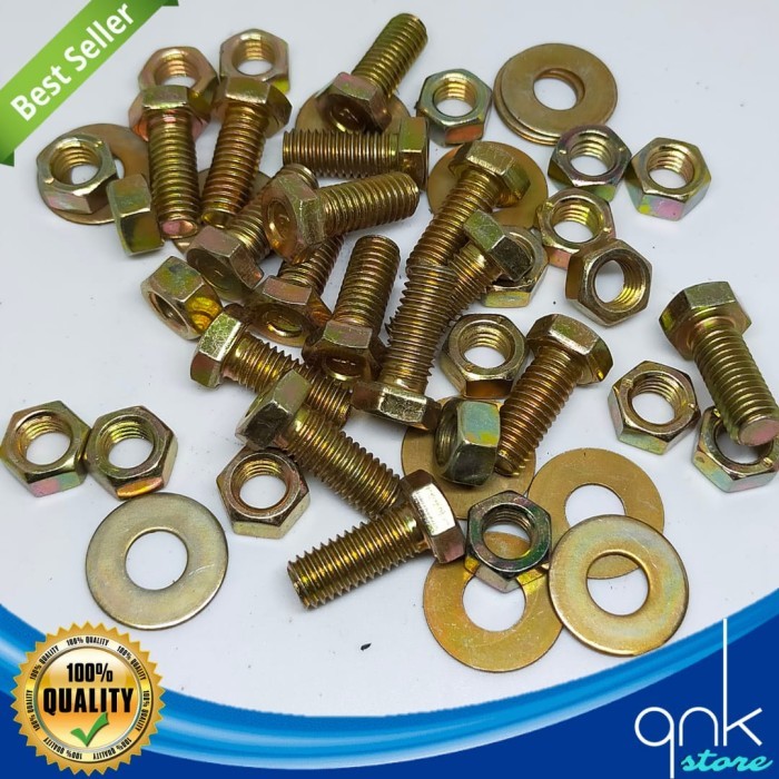 Jual Baut Mur M8 Baut 12 Kunci 12 Plus 2 Ring Baut M8 | Shopee Indonesia