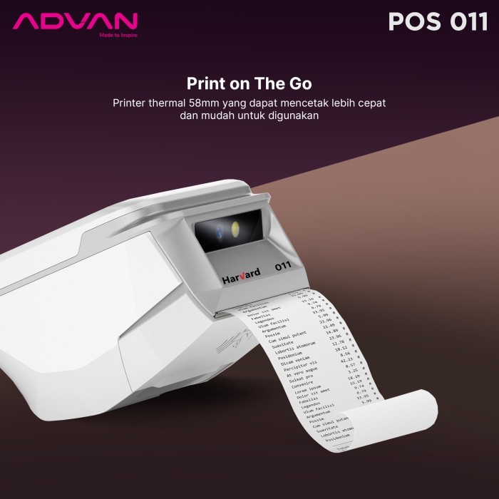 Jual Advan Harvard O11 Smart Mobile Pos Printer Cashier Android 4G Lte ...