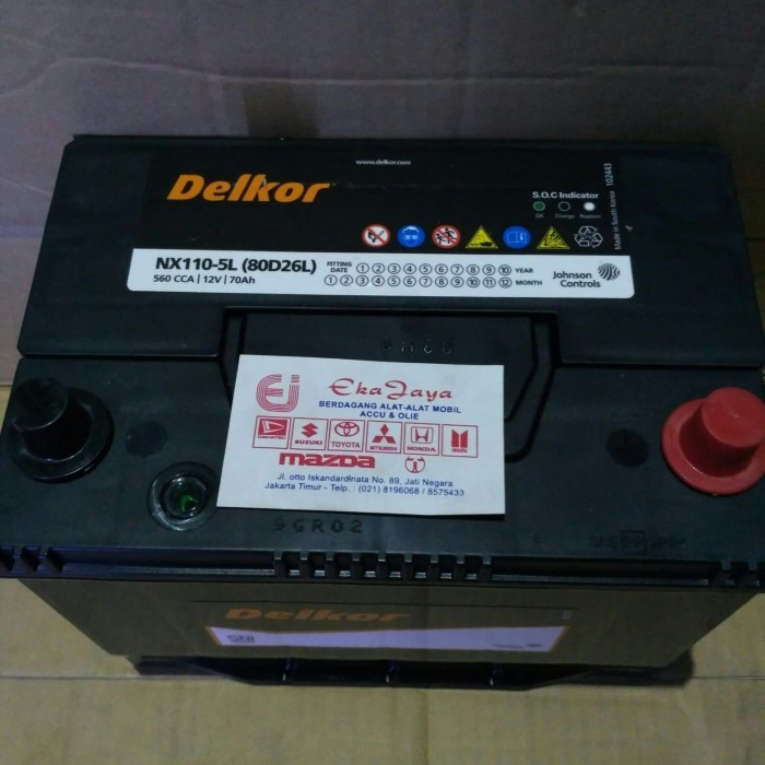 Jual Aki Mobil Delkor Type 80D26L Atau Nx110-5L 12 Volt 70 Ah Khusus Gosend Terbaru | Shopee ...
