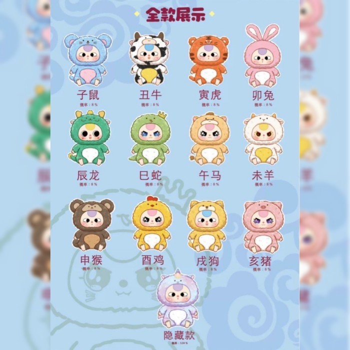 Jual Dijual! Baby Three - Chinese Zodiac Plush BlindBox (12Designs ...