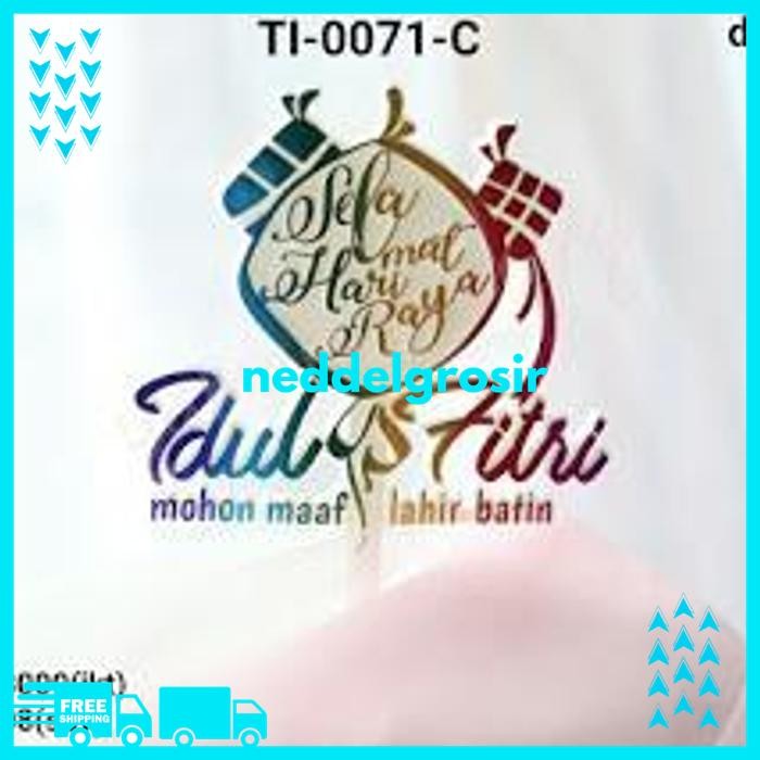 Jual CAKE TOPPER TULISAN HARI RAYA IDUL FITRI KETUPAT RAINBOW GRATIS ...