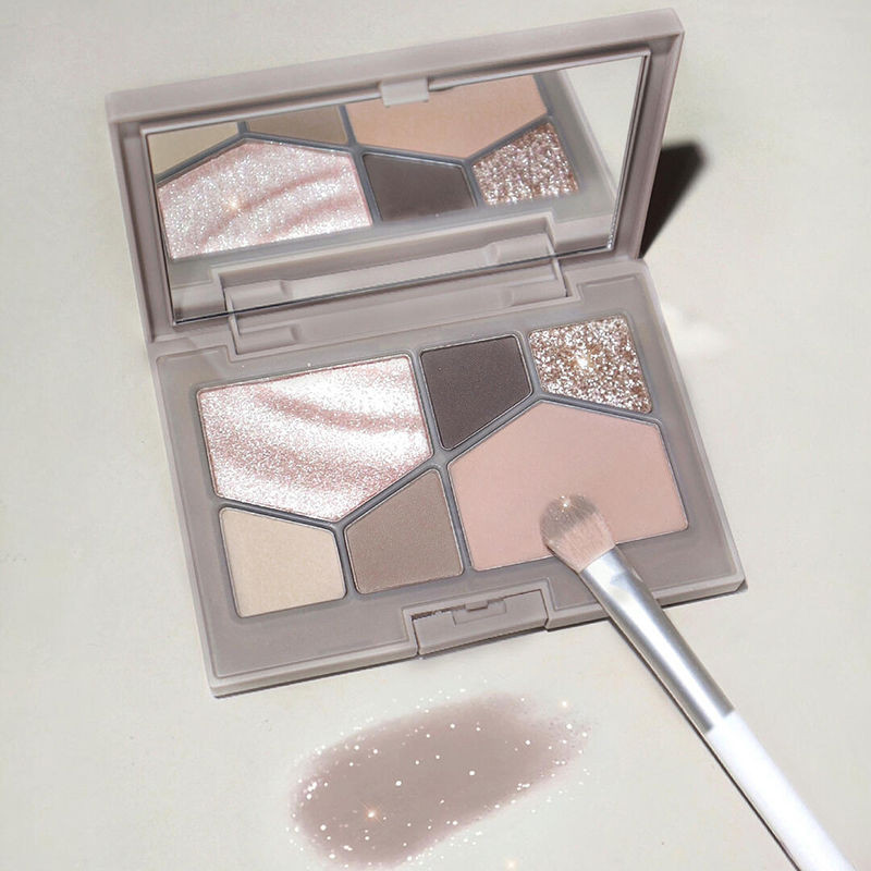 Jual Gray and Brown Six Color Palette Matte Earth Tone Highlight Repair Blush Diamond in the ...