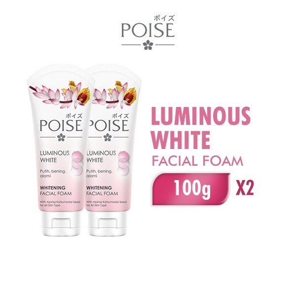 Jual Poise Facial Foam Sabun Cuci Muka Luminous White Tube 100 gr x2 ...