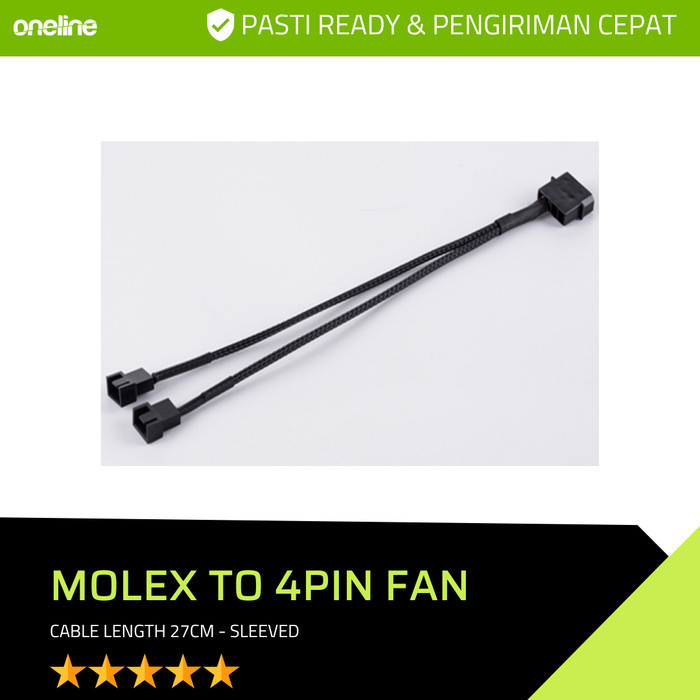 Jual Kabel Molex to 4 Pin Fan Splitter / Adapter Molex to 4 Pin PWM ...