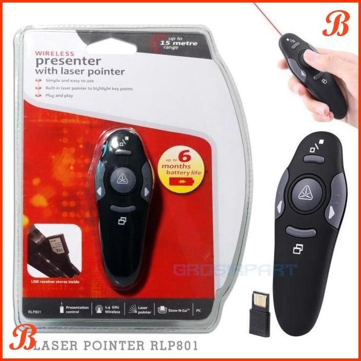 Jual | GP | WIRELESS PRESENTER LASER POINTER 15 METER RLP801 MOUSE ...