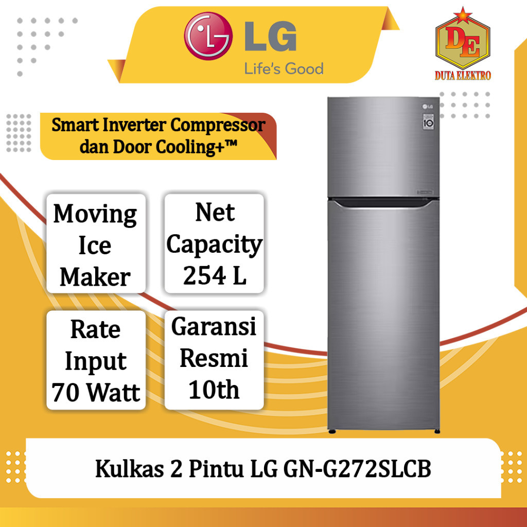 Jual Kulkas 2 Pintu LG GNG 272 SLCB Smart Inverter Compressor | Shopee ...