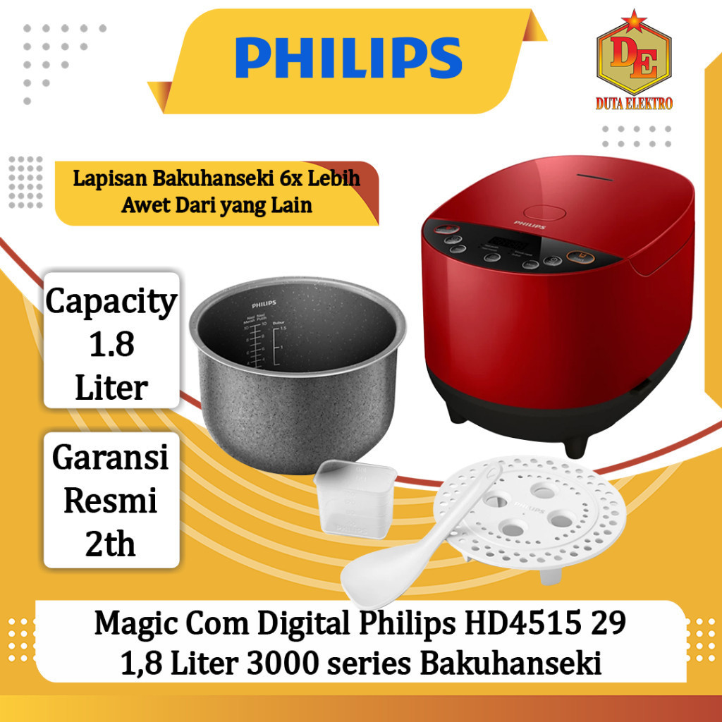 Jual Magic Com Digital 1,8 Liter Philips HD 4515 29 Bakuhanseki 3000 ...