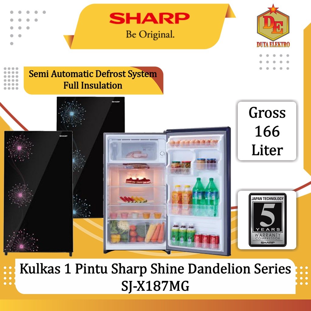 Jual Kulkas 1 Pintu Sharp SJX 187 MG Shine Dandelion Series | Shopee ...