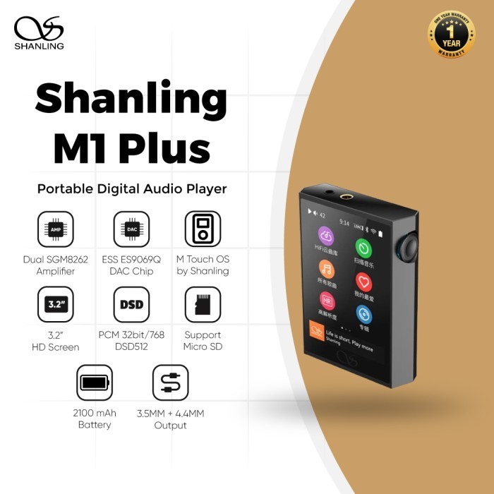 Jual Shanling M1 Plus / M1+ ESS ES9069Q Portable Digital Audio Music Player | Shopee Indonesia