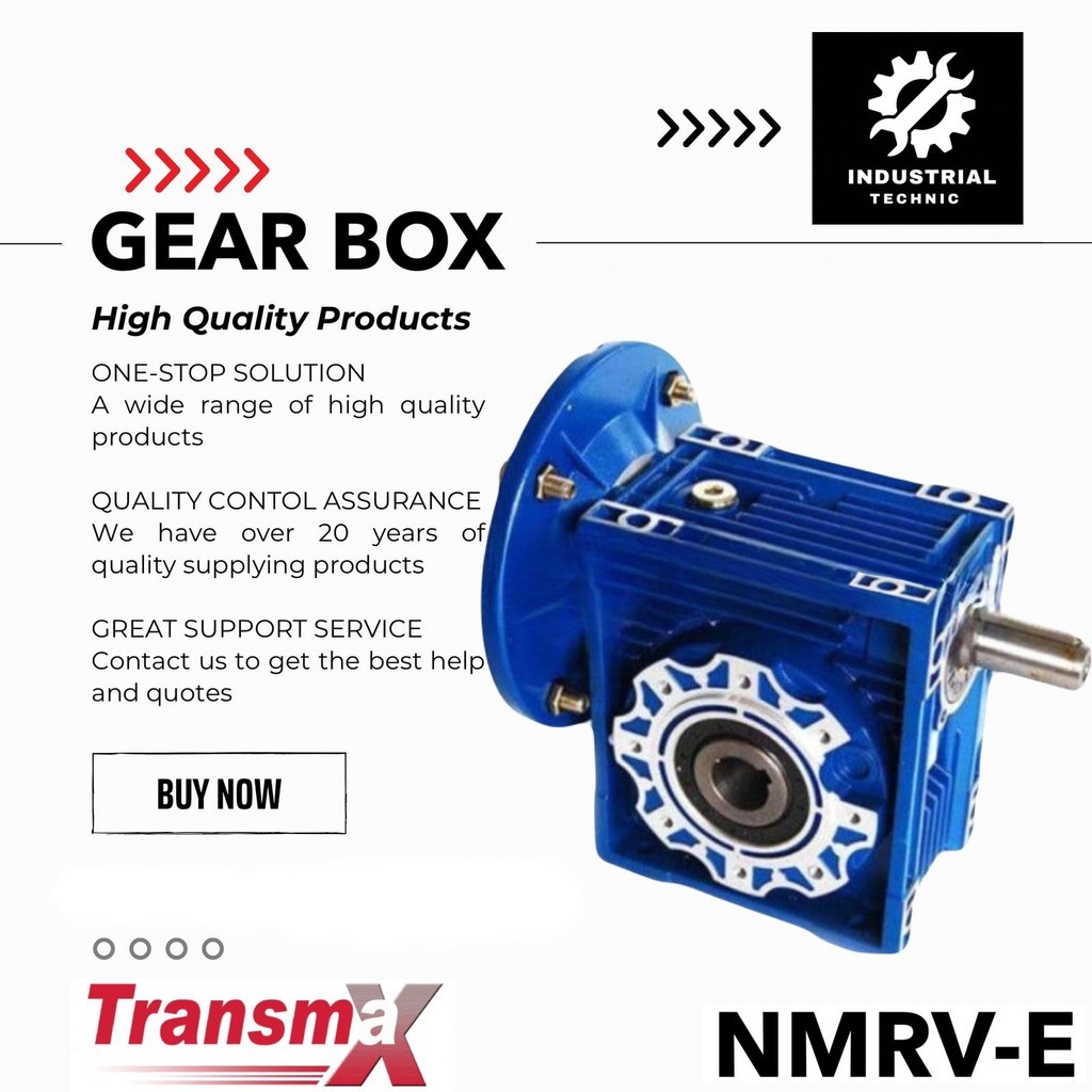 Jual GEARBOX WORM GEAR TRANSMAX NMRV-E 040 RATIO 1:7.5 - 1:100 GEAR BOX ...