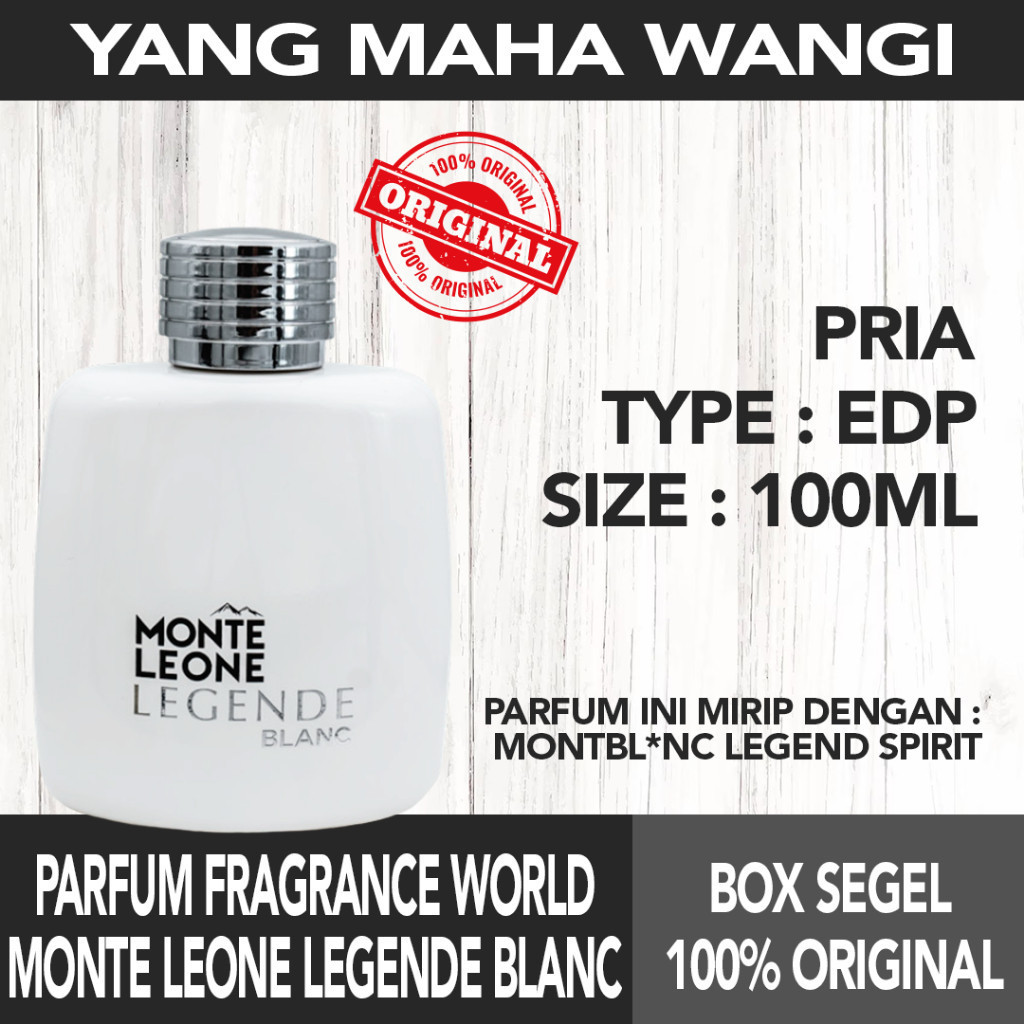 Jual PARFUM ORIGINAL FRAGRANCE WORLD MONTE LEONE LEGENDE BLANC FOR MAN ...