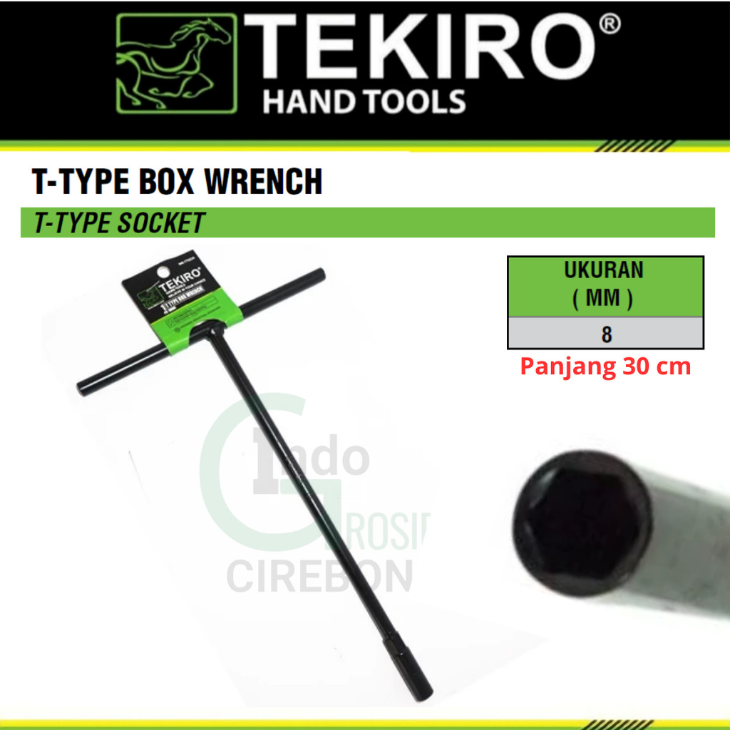 Jual Tekiro Kunci T 8 mm Kunci Sok Hitam Ukuran 8mm T-Type Wrench Murah ...