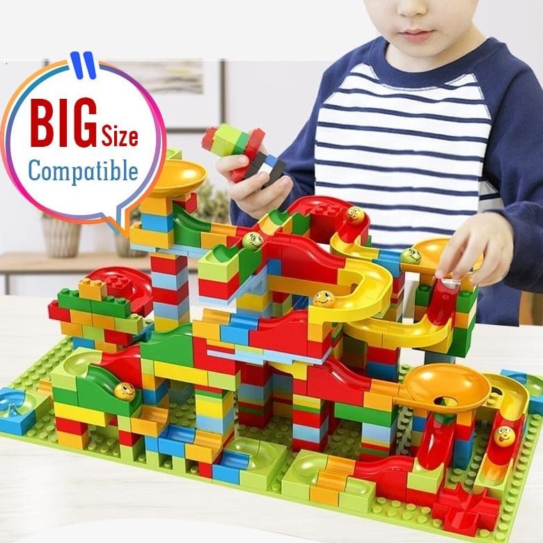 Jual WD Marble Race Run 168pcs Bulding Blocks Balok Susun Track Slide ...