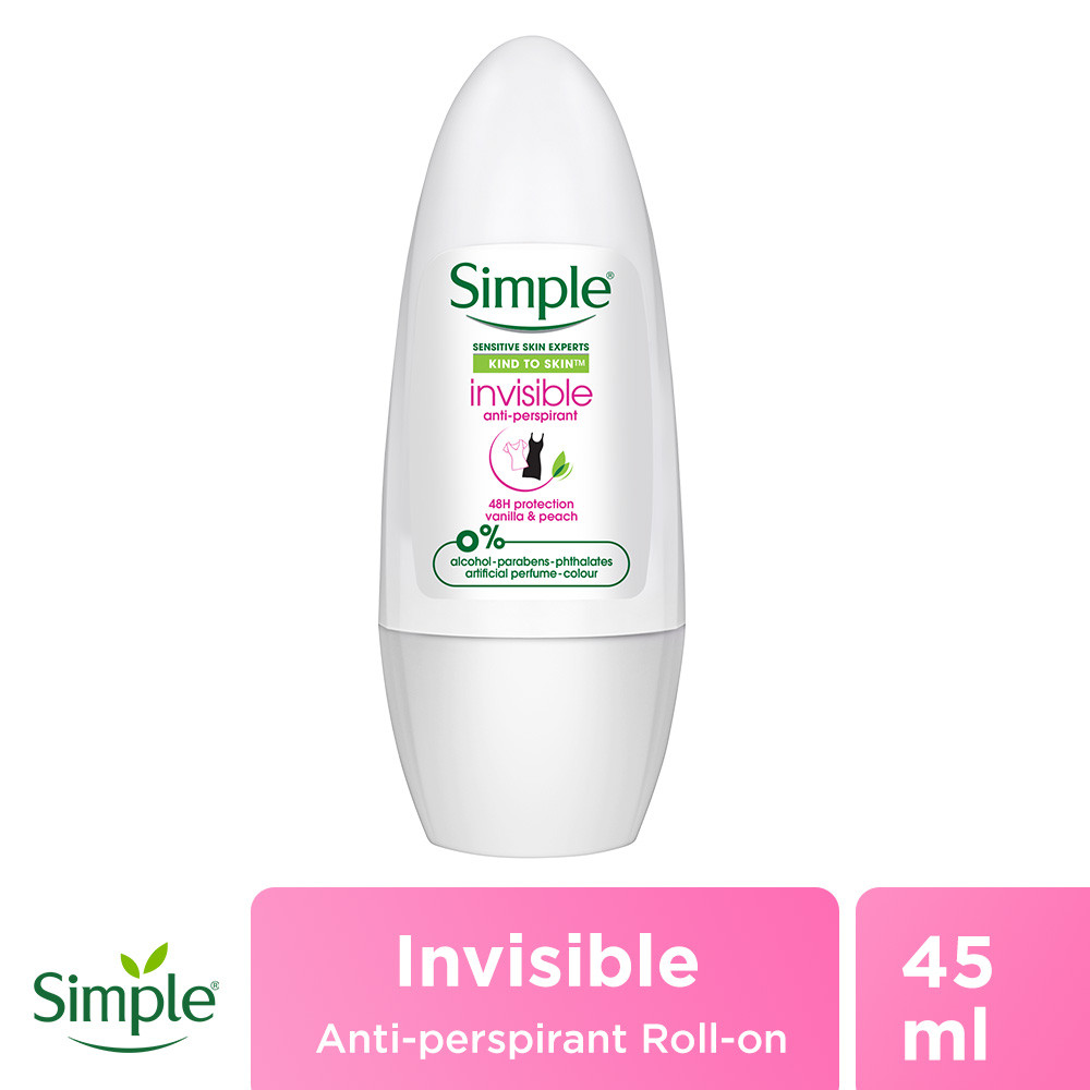 Jual Simple Kind To Skin Invisible DEODORANT ROLL-ON 45ml | Shopee ...