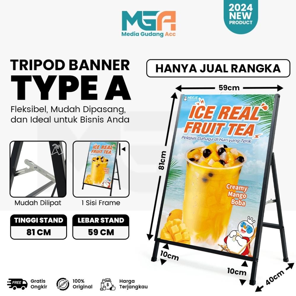 Jual READYYY>> TRIPOD TYPE A / STAND BANNER LIPAT / PAVEMENT STAND ...