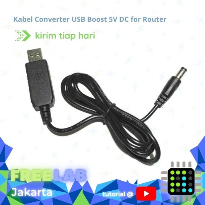 Jual Kabel Converter USB Power Boost DC 5V to DC 9V 12V For WIFI ROUTER ...