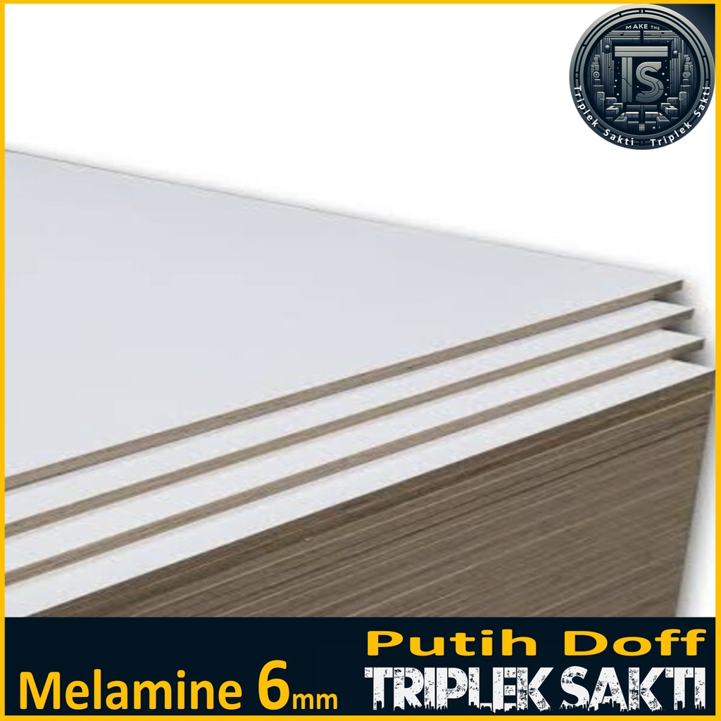 Jual Triplek Melamin Putih Doff 1 Muka 6mm | Ukuran 10x240 cm, Tebal ...
