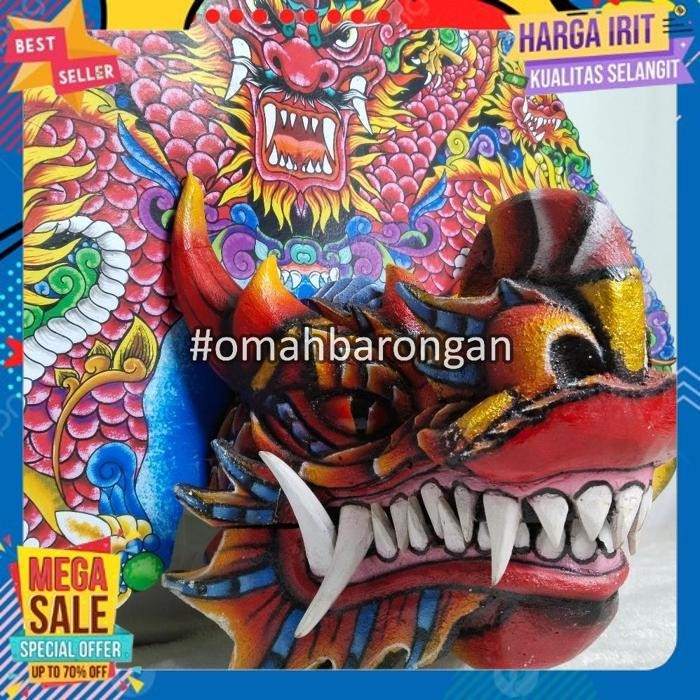 Jual TREND BARONGAN DEVIL MATA NYALA BIRU UKURAN 20 FULL KAYU GDNG ...